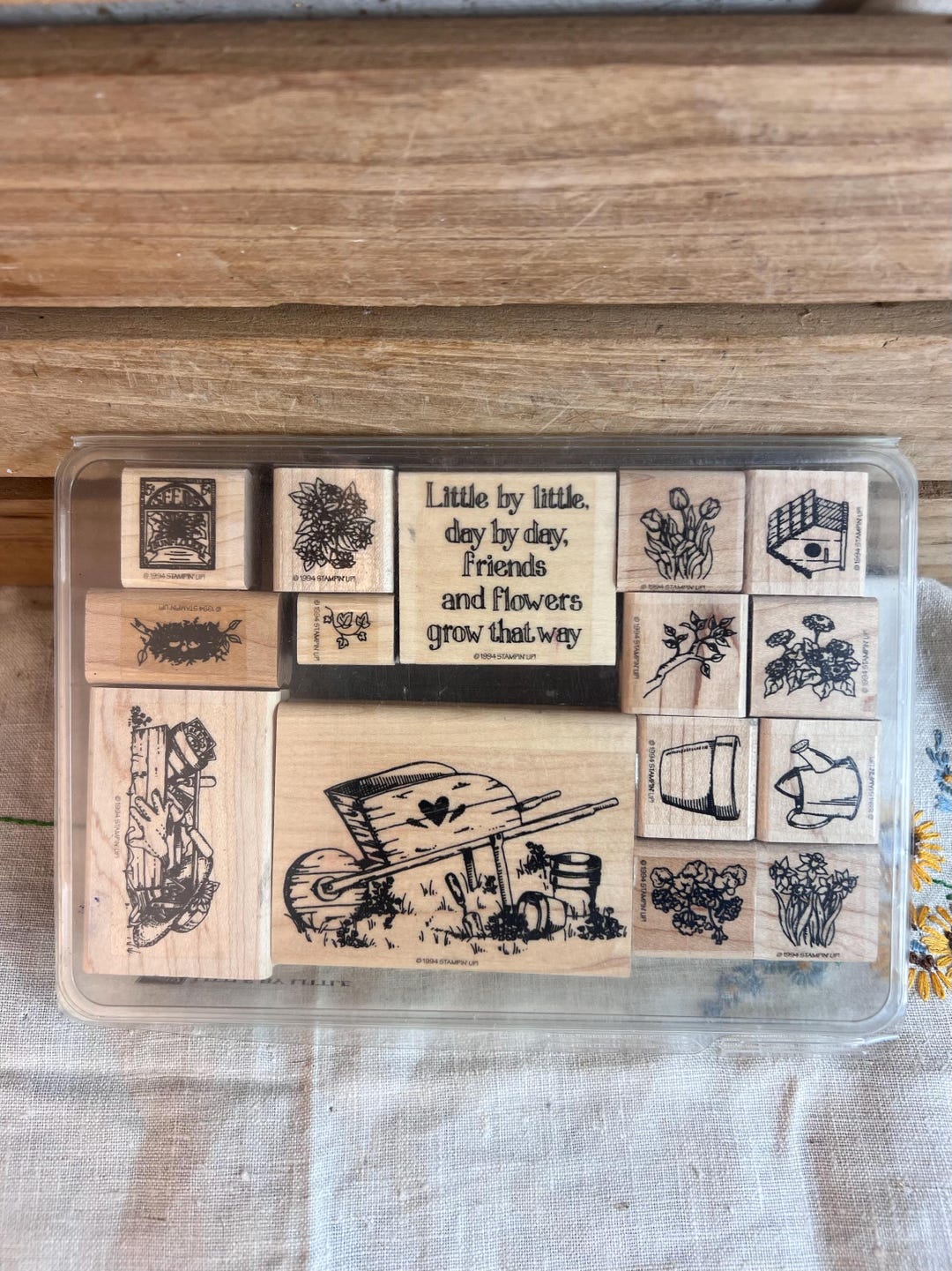 Stampin up little by Little Set of 15 Stampsgardening Themeincluded ...