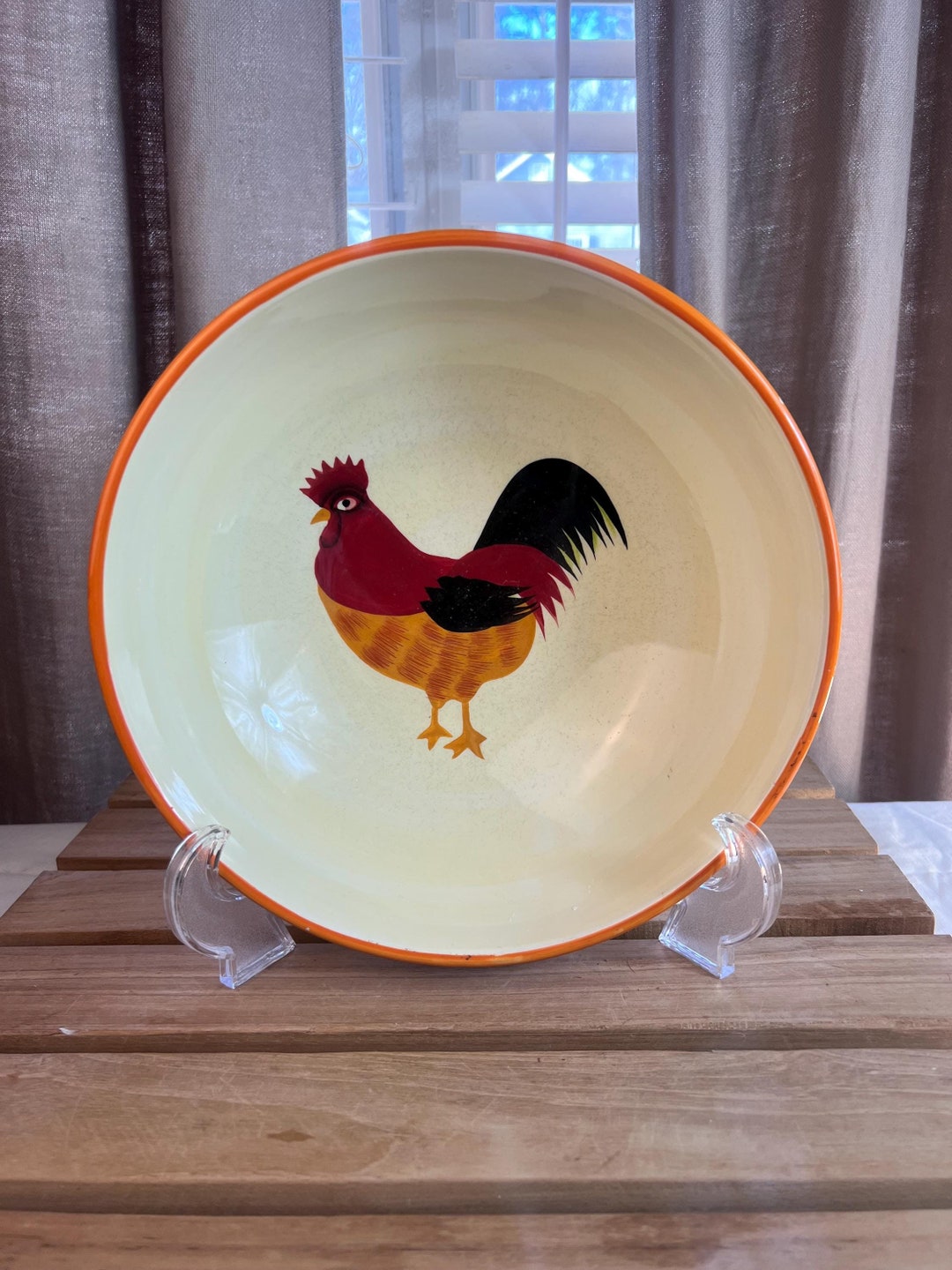BIA Ceramic Rooster Serving Bowl~farmhouse Decor - Etsy