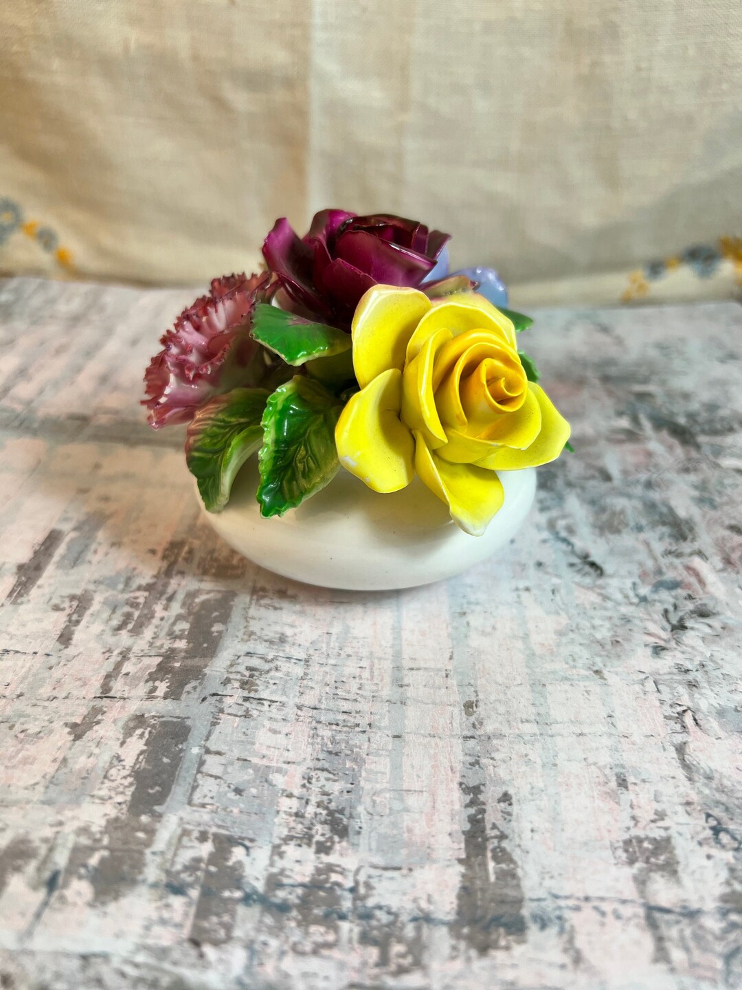 Royal Malvern Fine Bone China Flower Bouquet Made in England in White ...