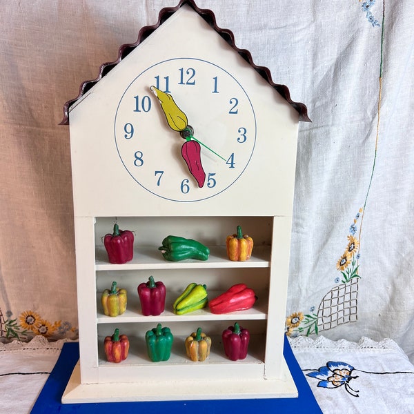 Red Kitchen Clock - Etsy