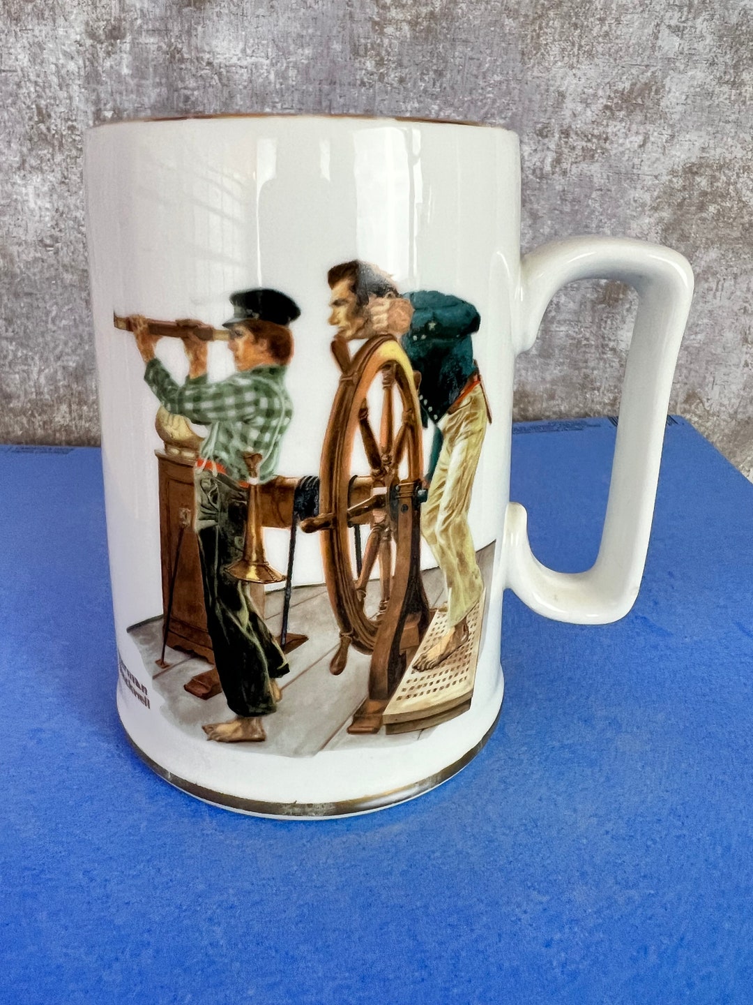 Vintage Normal Rockwell Ceramic River Pilot Mug Collectable 1986 - Etsy