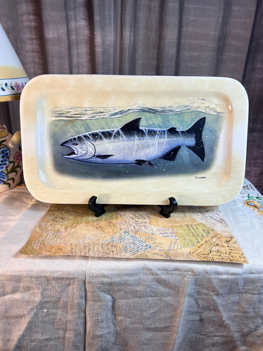 Vintage J Wiens Fish Platter Porcelain Serving Platter - Etsy