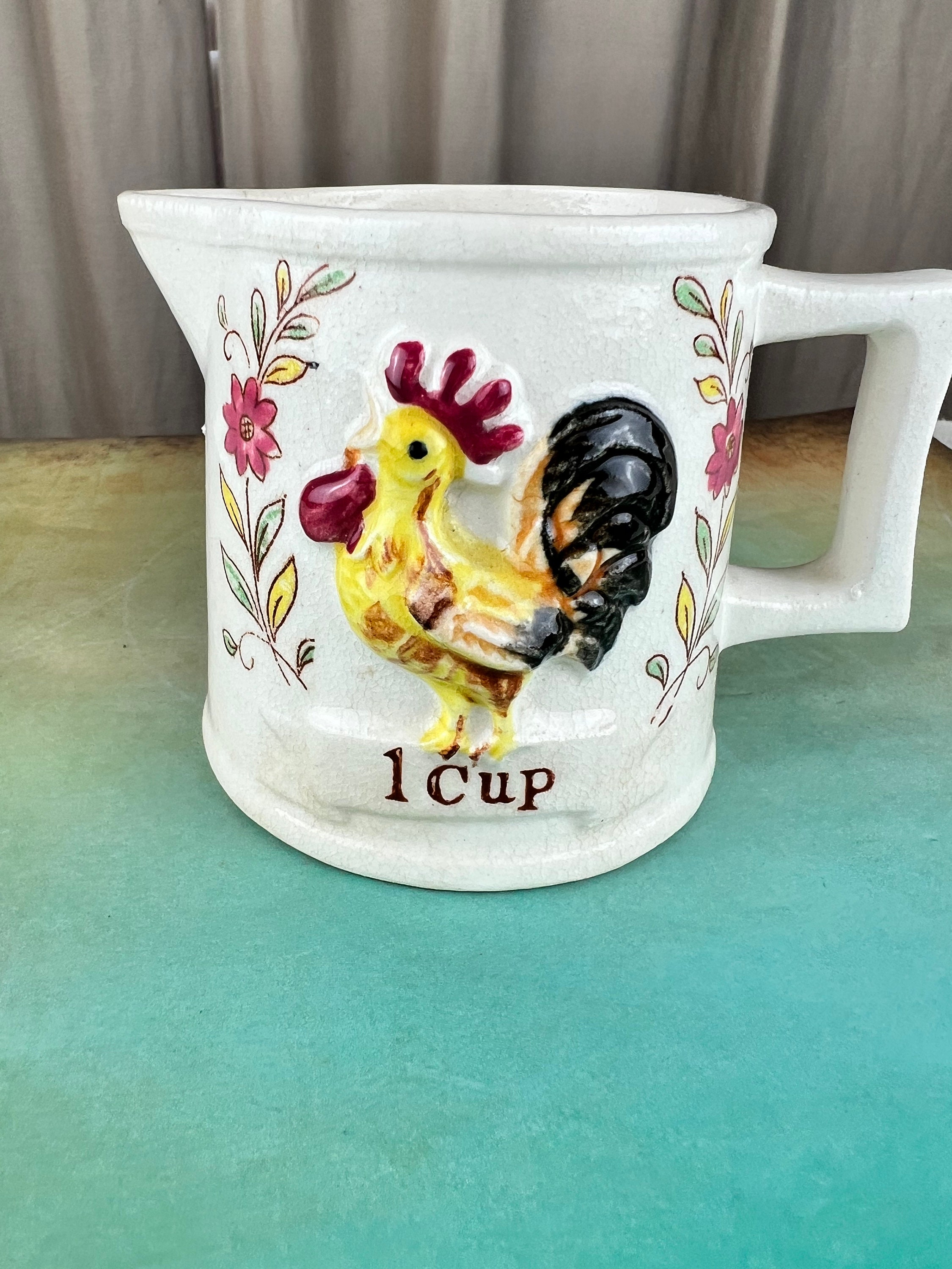 Vintage Rooster Measuring Cups Japan Farmhouse Cottage - Etsy