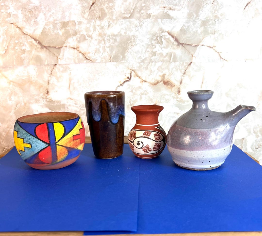 Various Studio Pottery Pieces~hand Thrown~pots~cups-~vases~knick Knack ...