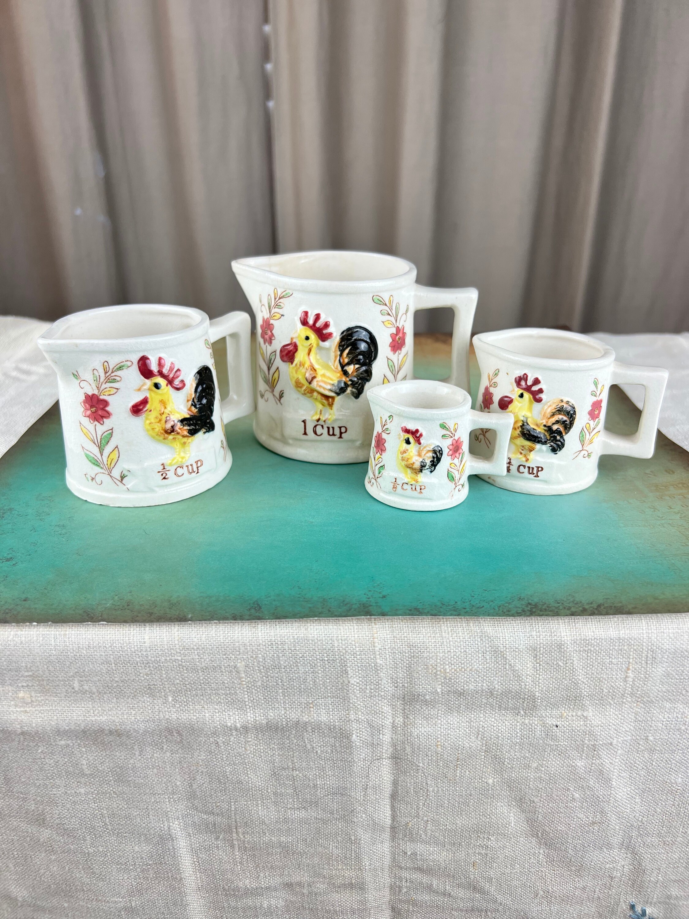 Vintage Rooster Measuring Cups Japan Farmhouse Cottage - Etsy