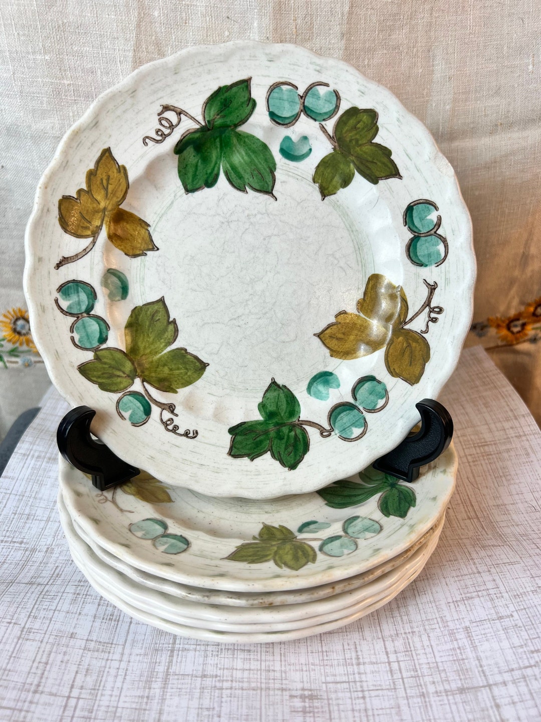 Vintage Vernonware poppytrail Metlox Vineyard Salad Plates7 Plates ...