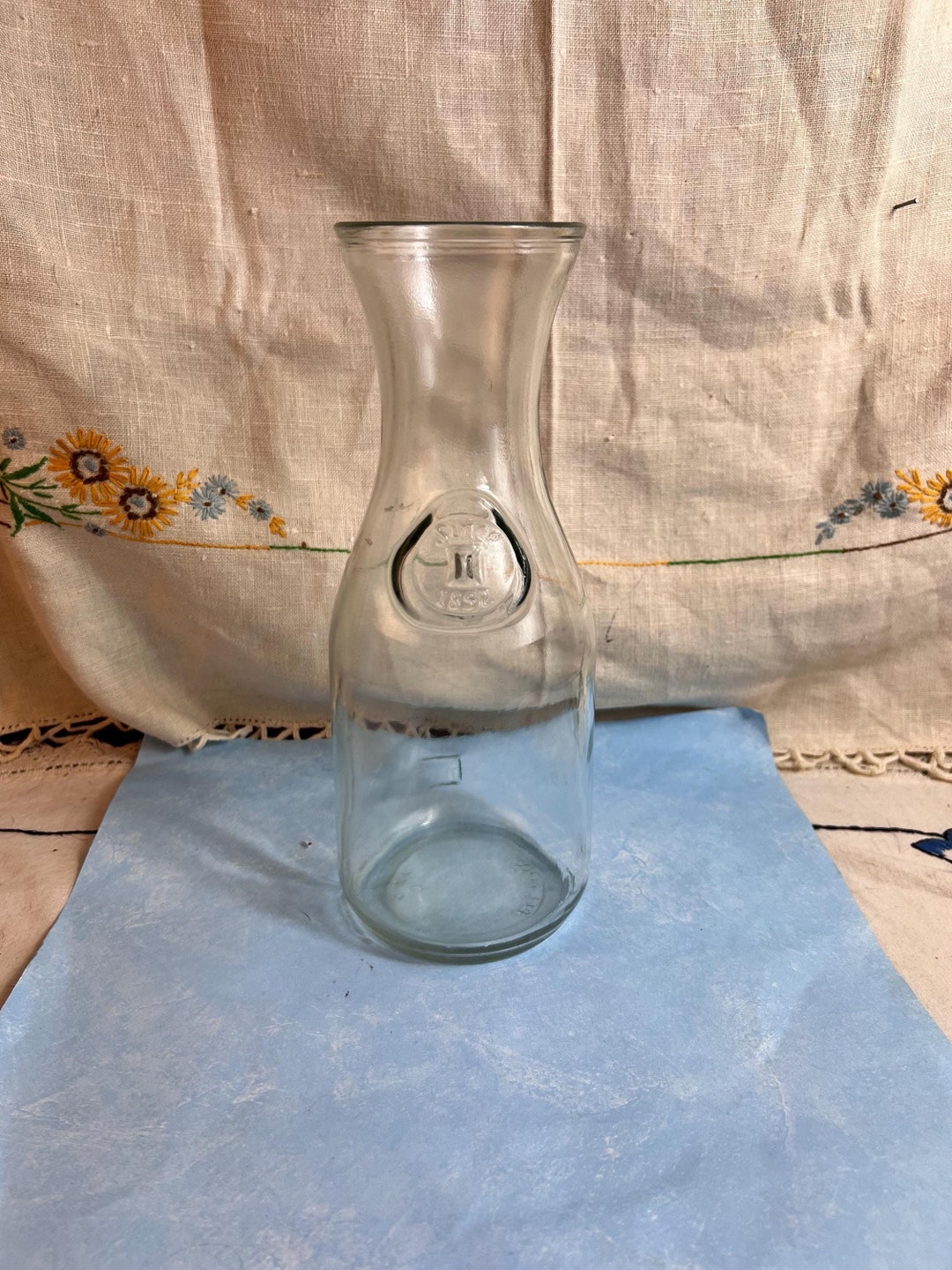 Vintage Embossed PAUL MASON “since 1852” Glass Milk Bottle Carafe~9” - Etsy