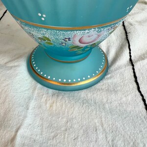 Fenton Charleton Collection Glass Hand Decorated Roses White Crested ...