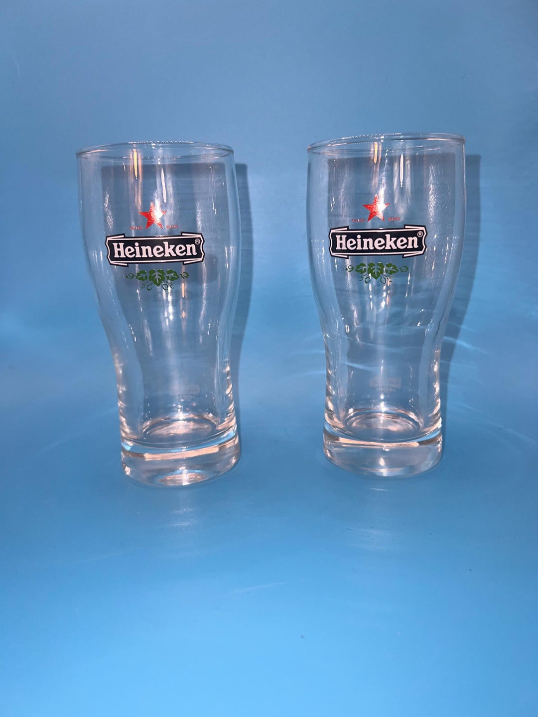 Set of Two Heineken Logo Clear Beer Alcohol Beverage Drink .025L ...
