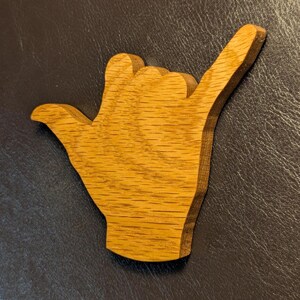 Shaka Magnet in Solid Oak, the Official Hand Gesture of Hawaii - Etsy