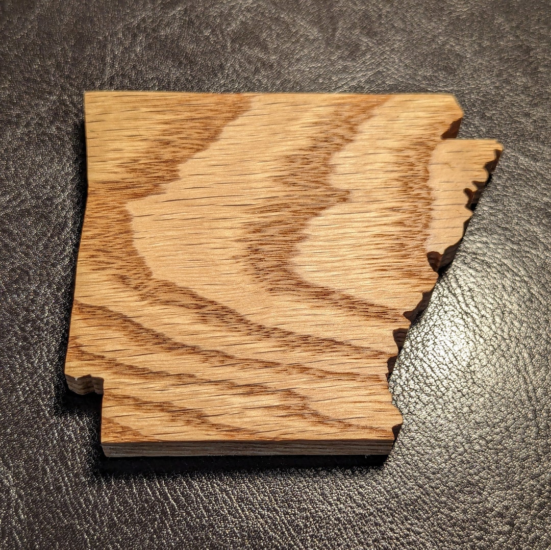 Arkansas Magnet in Solid Oak - Etsy