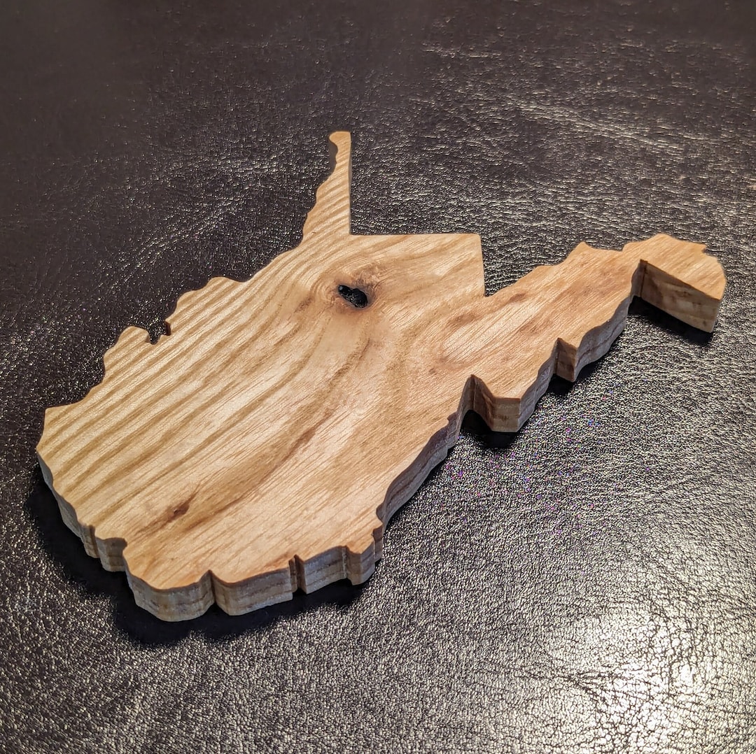 West Virginia Magnet in Solid Ash - Etsy