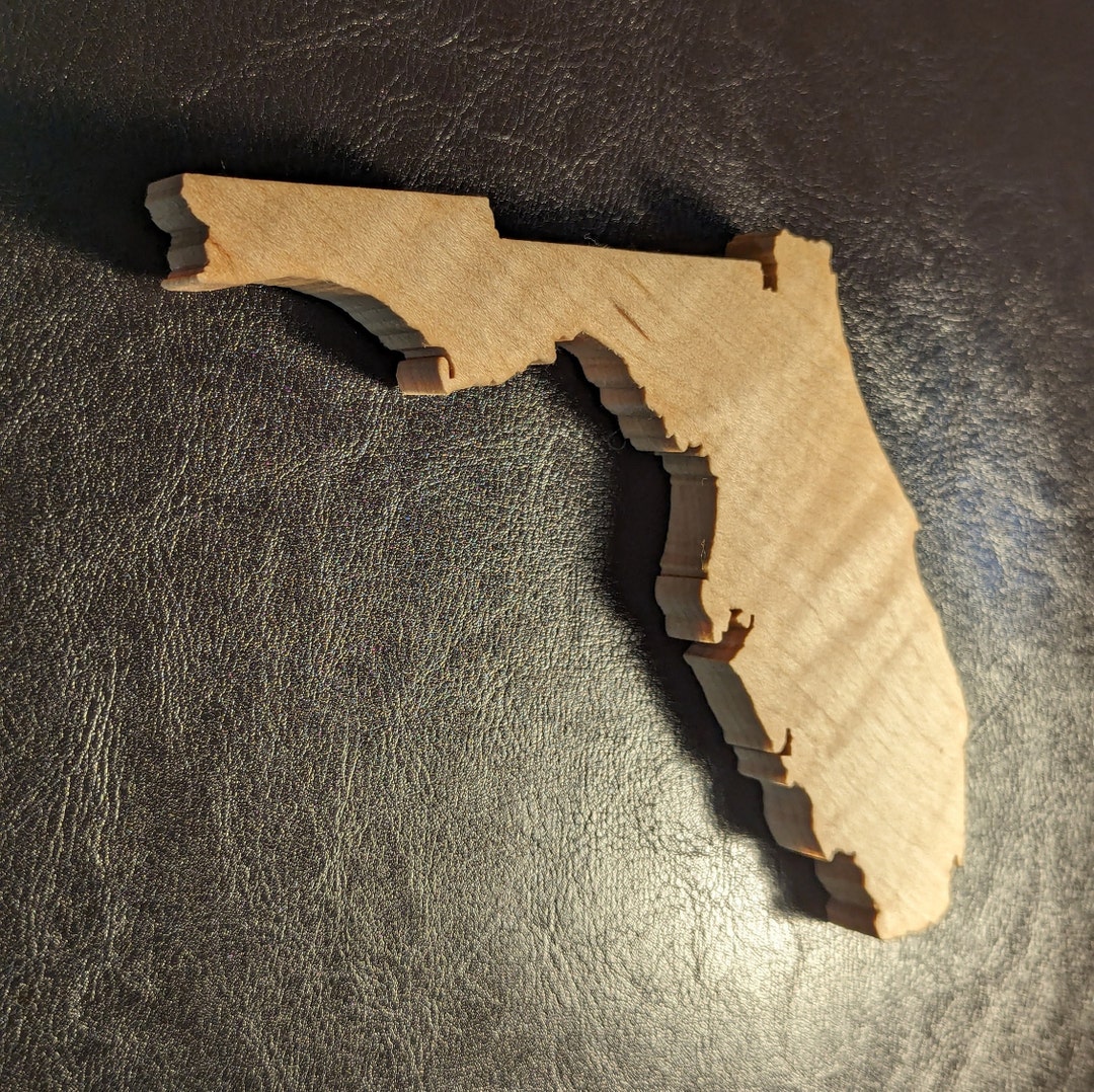 Florida Magnet in Solid Curly Maple - Etsy