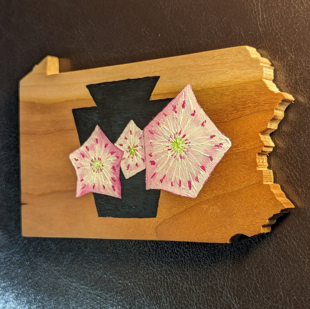 Pennsylvania Magnet in Solid Hardwood, Hand Painted With a Keystone and ...