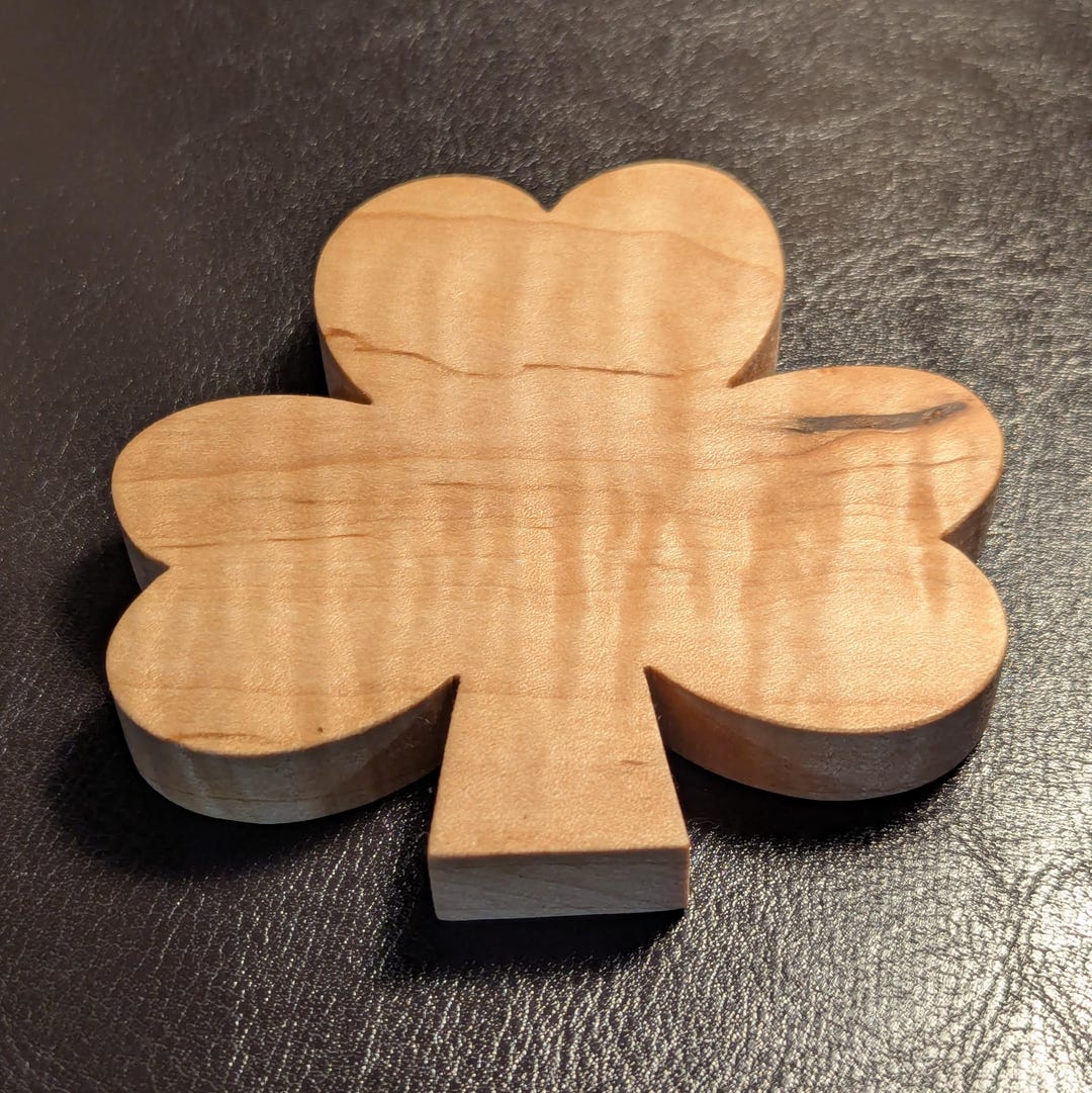 Shamrock Magnet in Solid Curly Maple - Etsy
