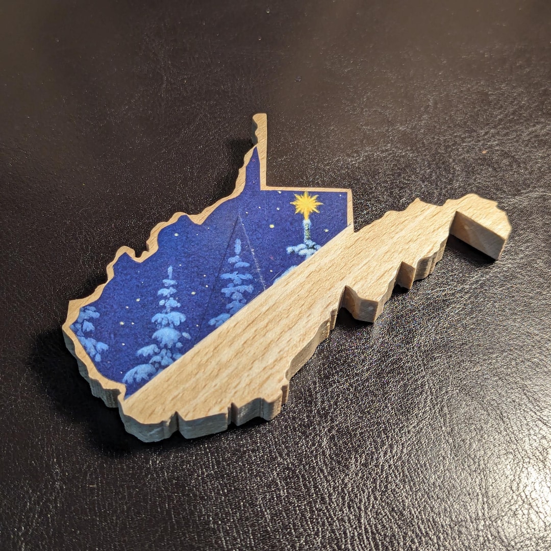 West Virginia Magnet in Solid Hardwood, Decoupaged by Noelle - Etsy
