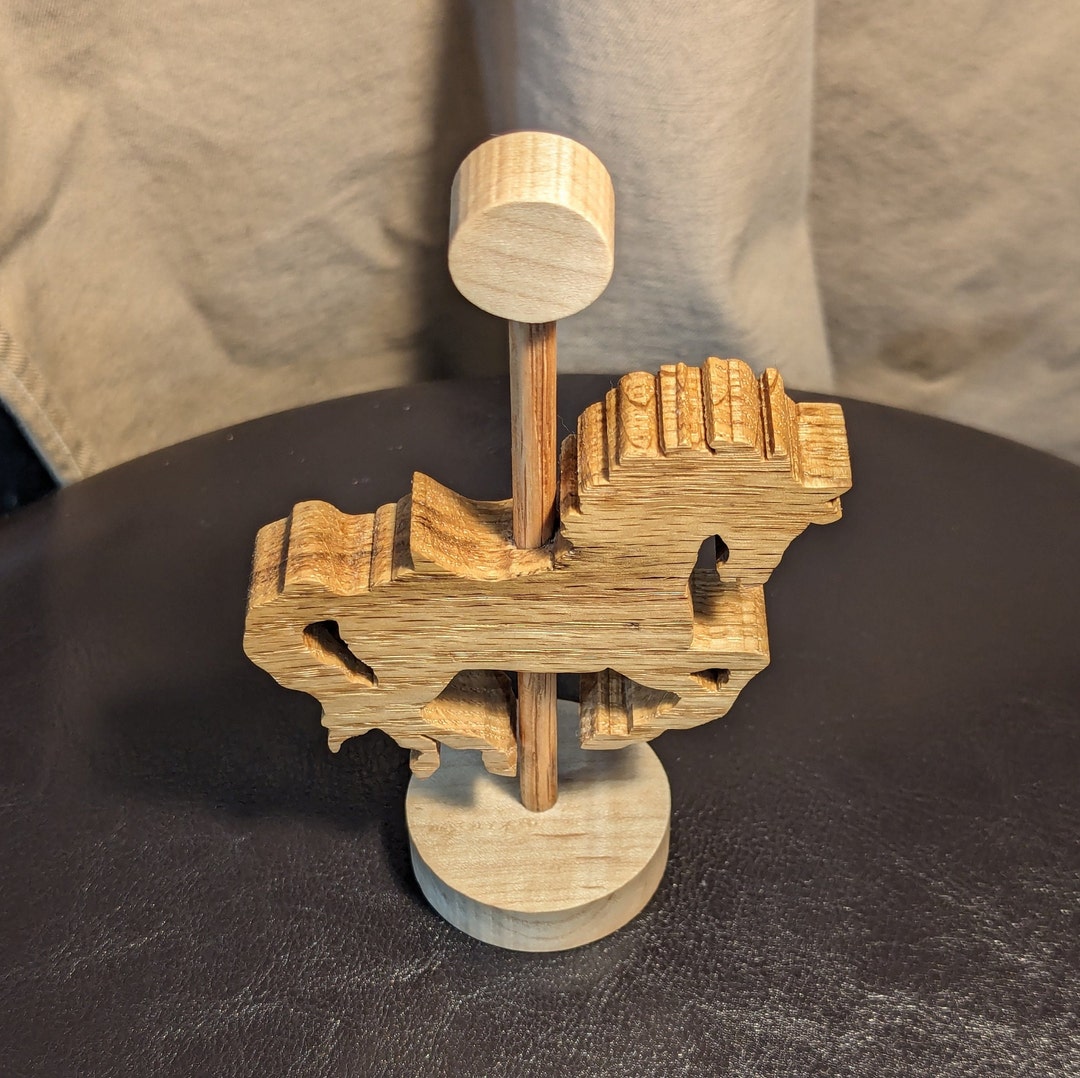 Carousel Horse Figurine in Solid Oak and Curly Maple - Etsy