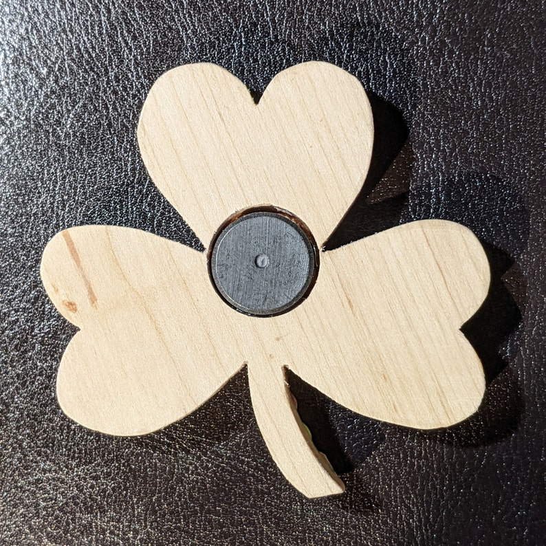Shamrock Magnet in Solid Maple Decoupaged by Noelle - Etsy
