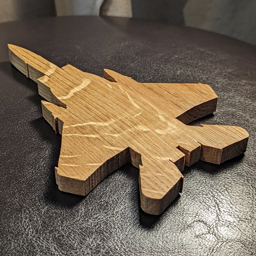 F-15 Fighter Jet Magnet in Solid Red Oak - Etsy
