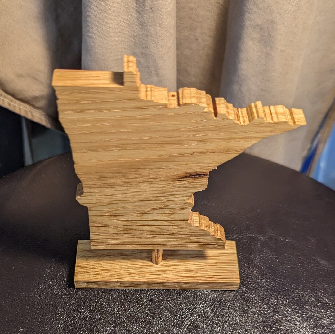 Minnesota Figurine in Solid Red Oak - Etsy