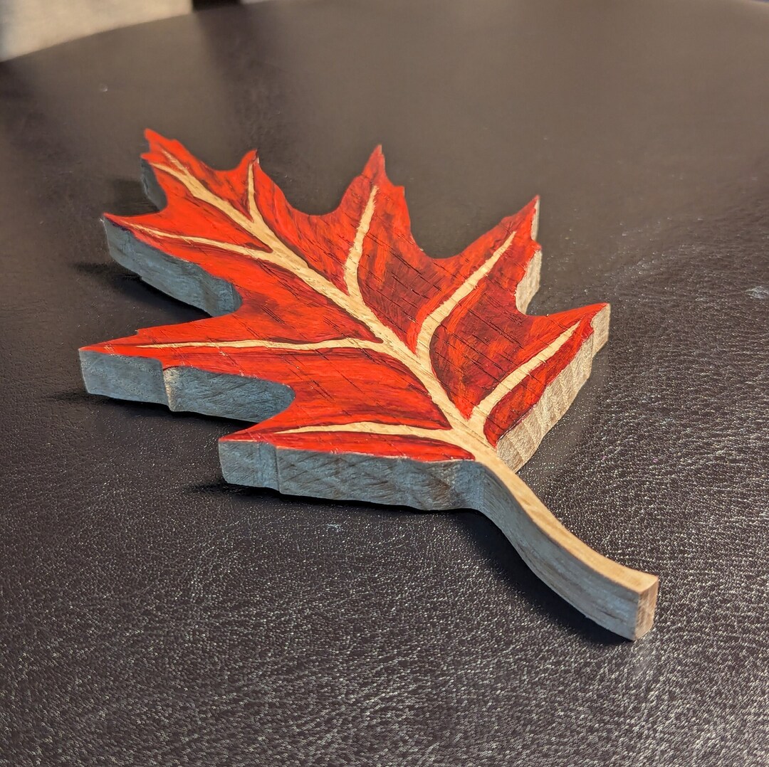 Red Oak Leaf Magnet in Solid Red Oak, Hand Painted by Erin - Etsy