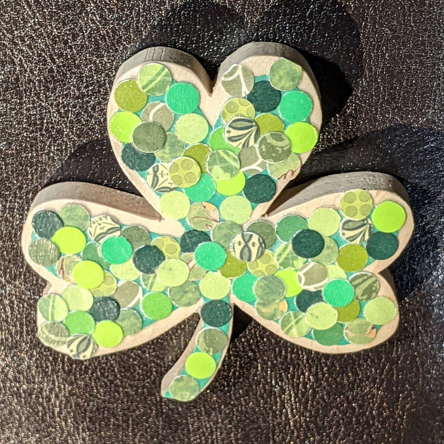 Shamrock Magnet in Solid Maple, Decoupaged by Noelle - Etsy