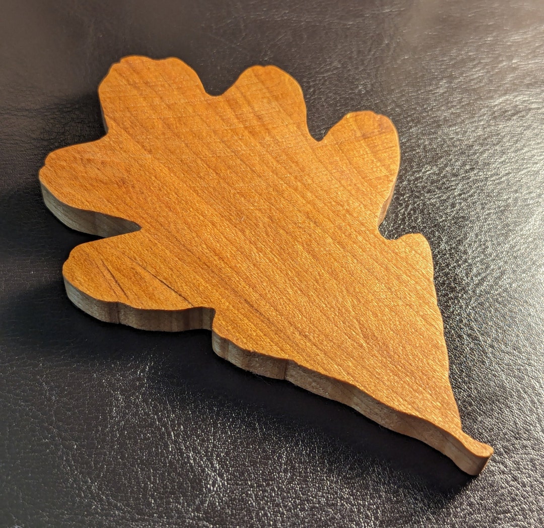 Rustic White Oak Leaf Magnet in Solid Hardwood - Etsy