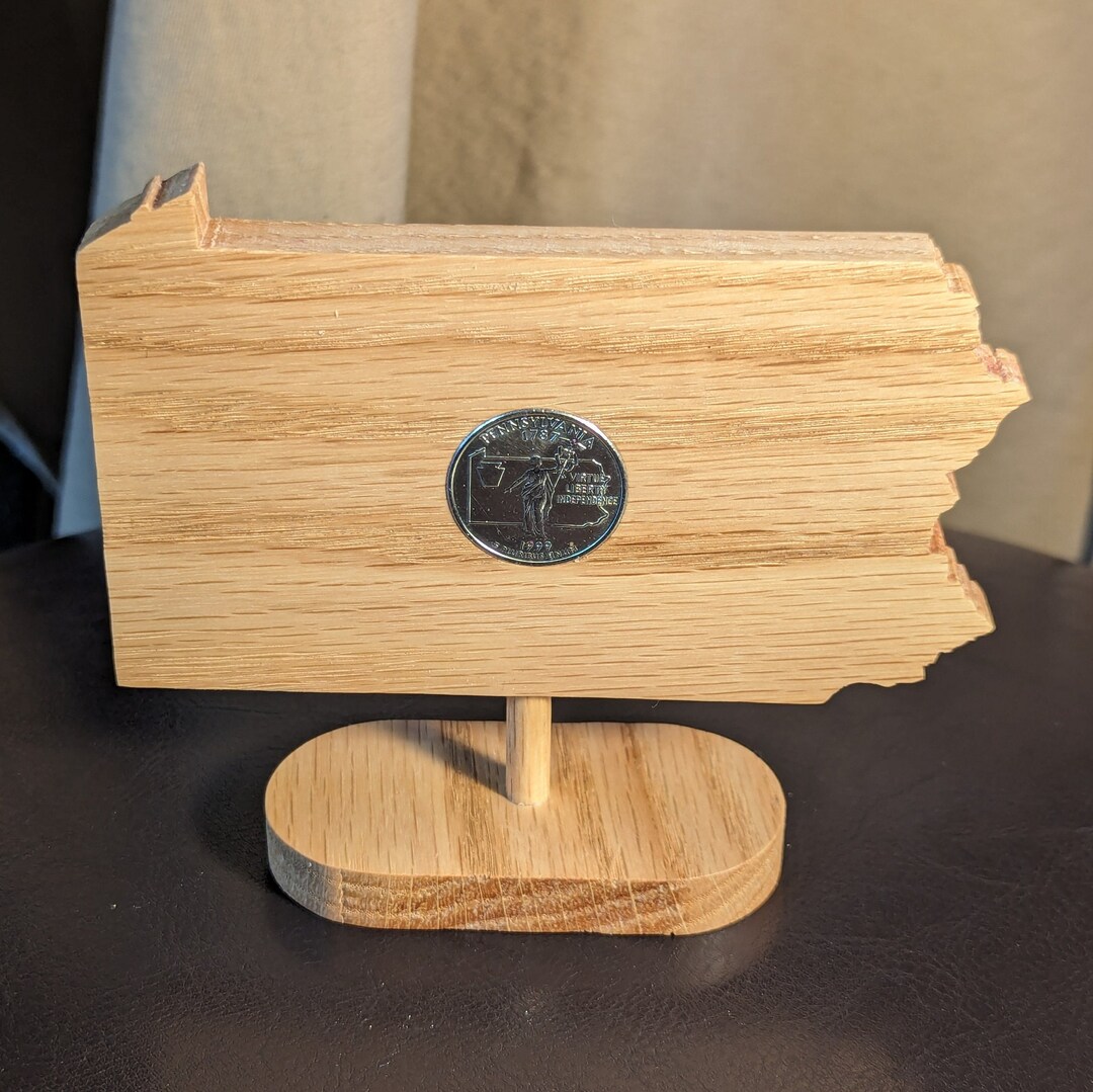 Pennsylvania Convertible Figurine/magnet in Solid Oak With a ...