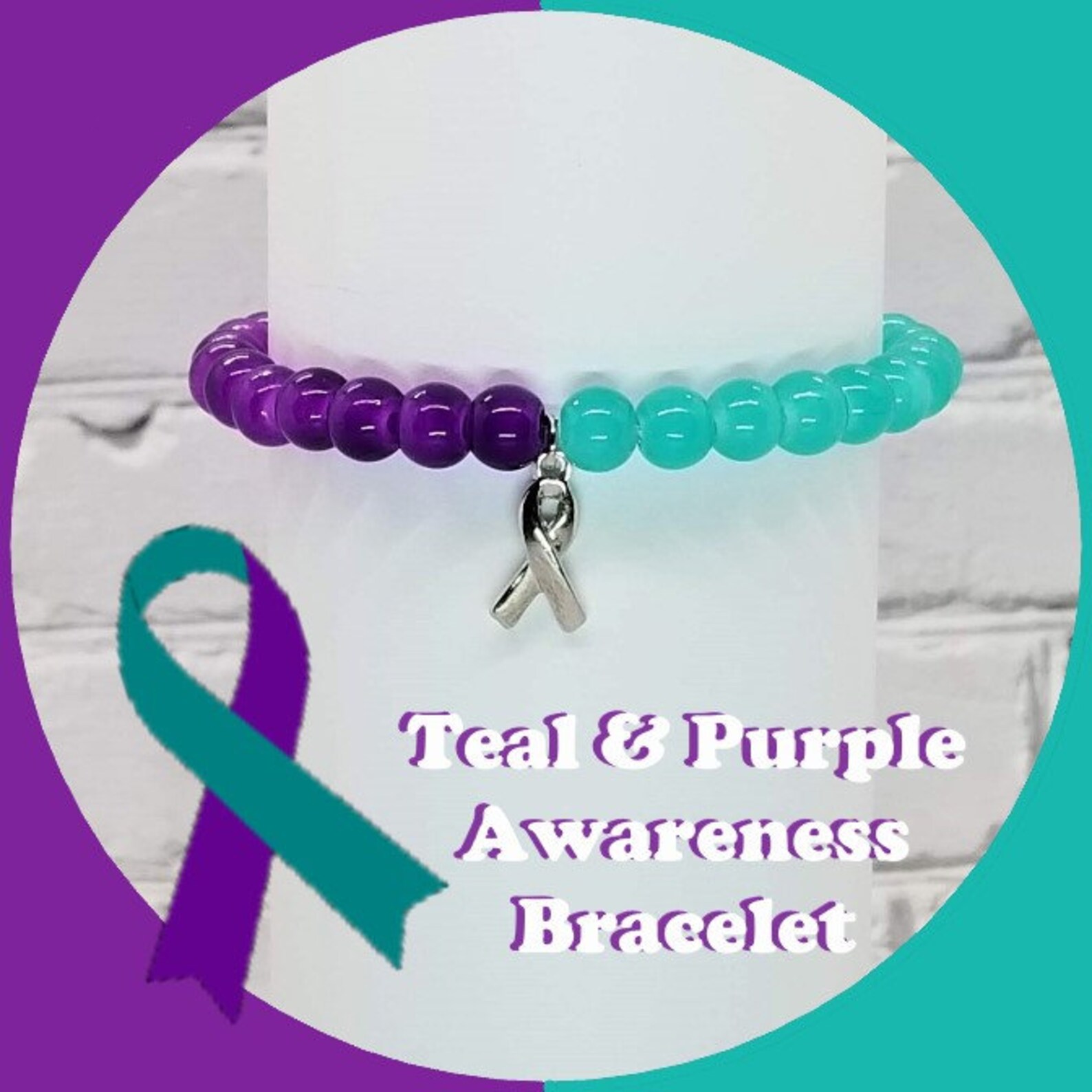 Awareness Ribbon Bracelet Sexual Assault Awareness Suicide Etsy
