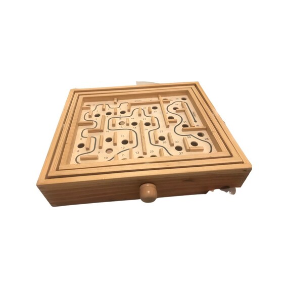 Vintage Wood Labyrinth Dove Tail Wooden Game - Etsy