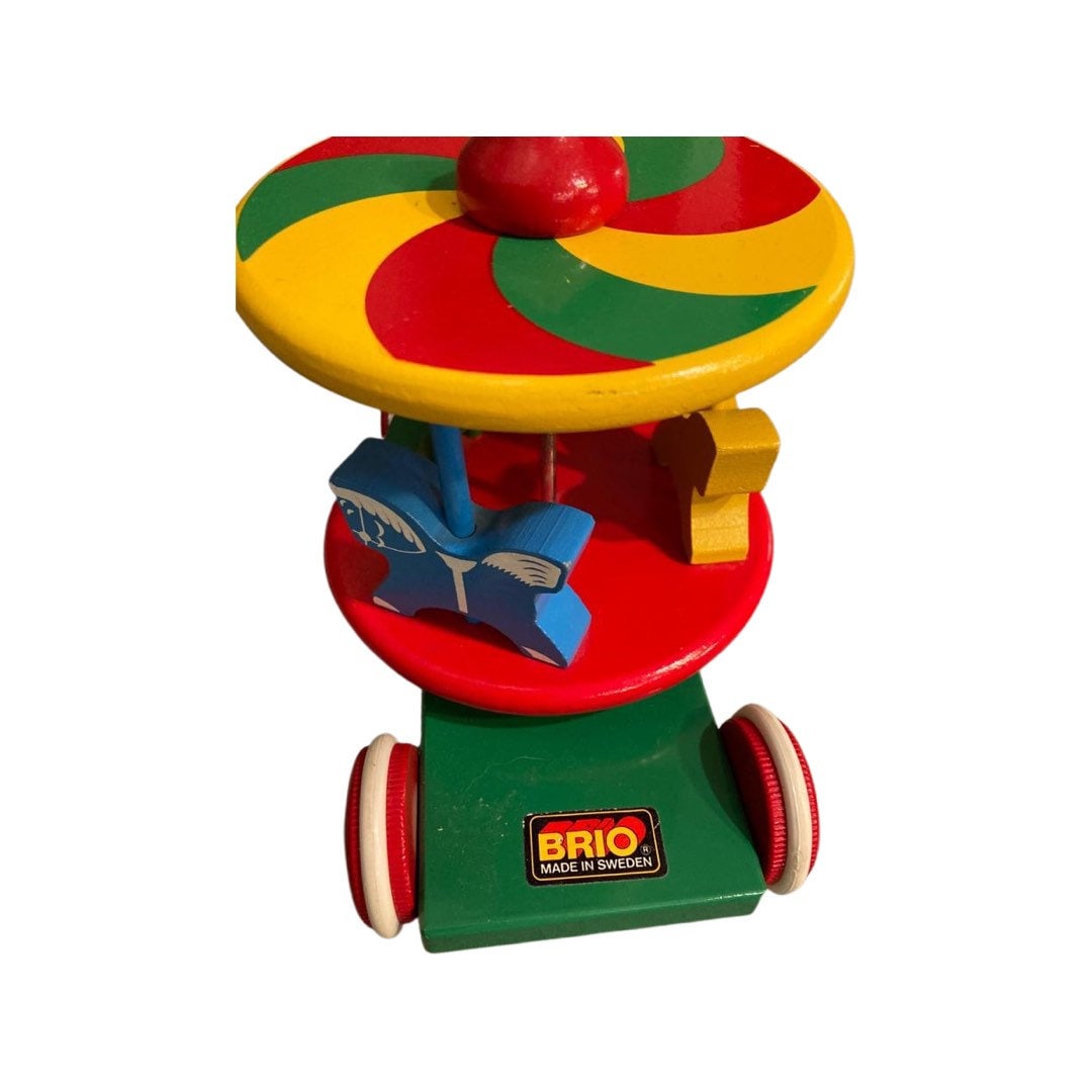 Vintage Brio Wooden Horse / Pony Carousel Pull Toy . Carousel - Etsy