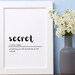 Secret Definition Printable DIGITAL DOWNLOAD Funny Definition Poster ...