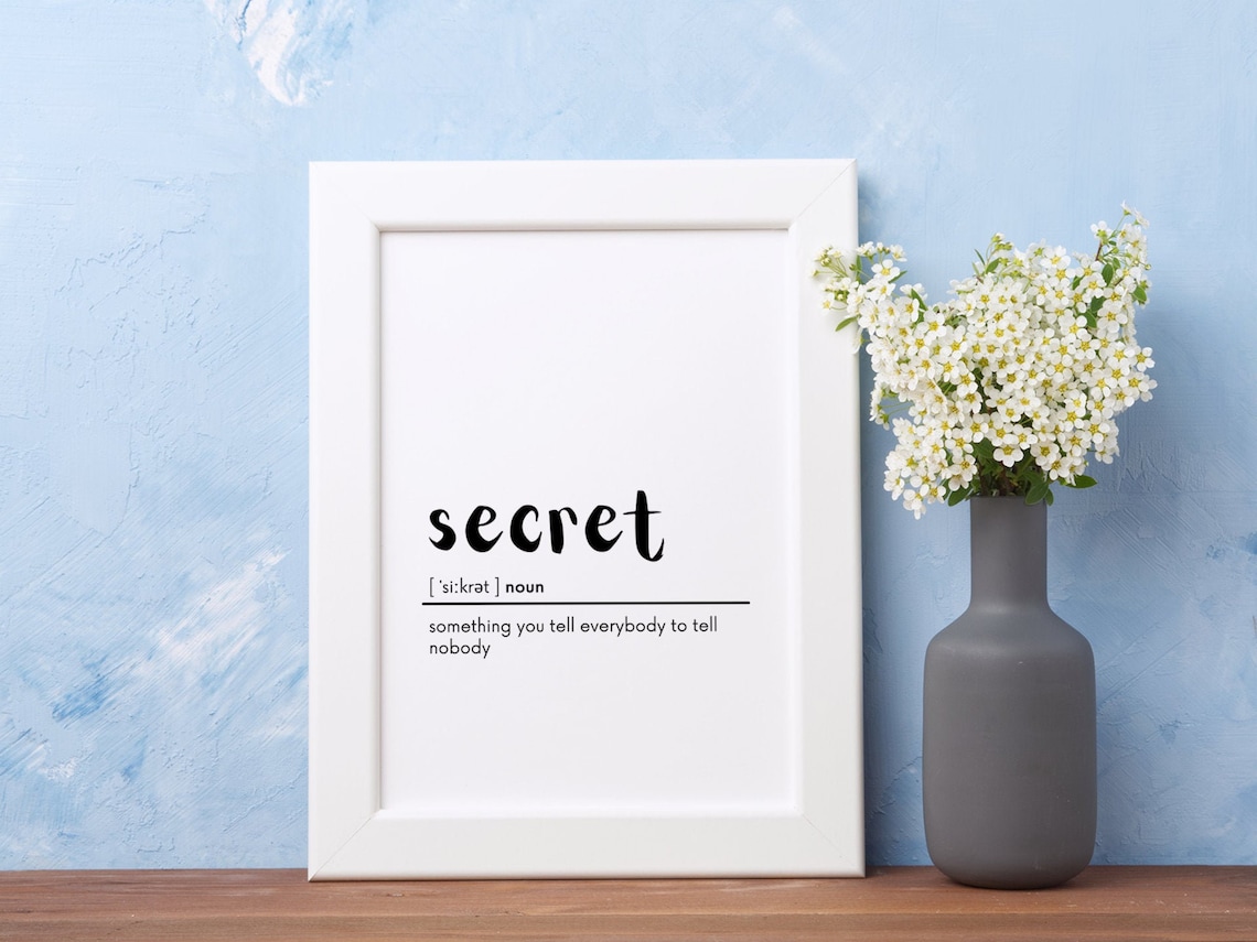 Secret Definition Printable DIGITAL DOWNLOAD Funny Definition Poster ...