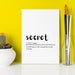 Secret Definition Printable DIGITAL DOWNLOAD Funny Definition Poster ...