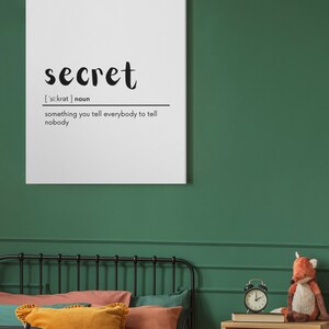 Secret Definition Printable DIGITAL DOWNLOAD Funny Definition Poster ...