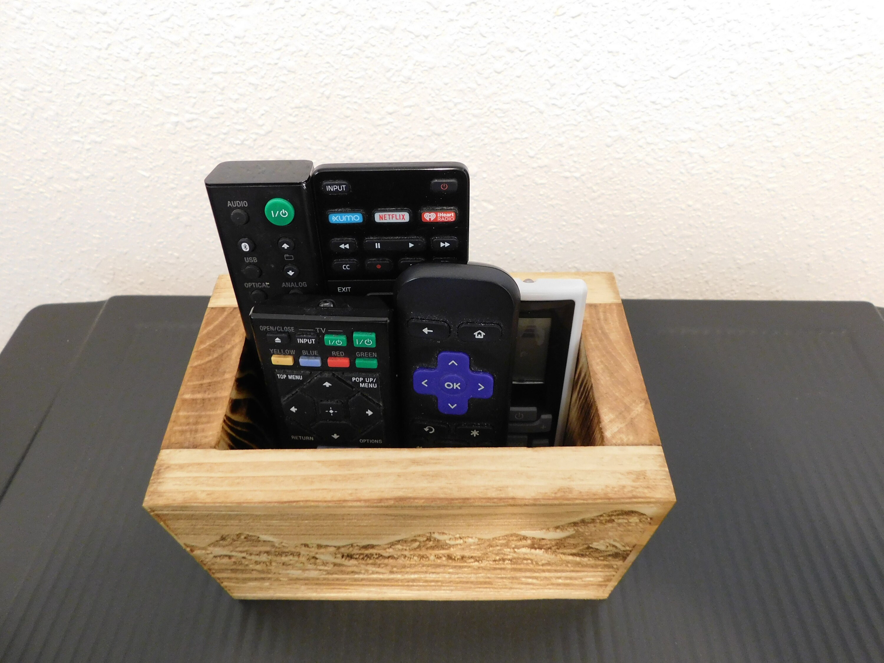 Remote Control Holder, Hand Crafted Remote Caddy, Desk Organizer ...