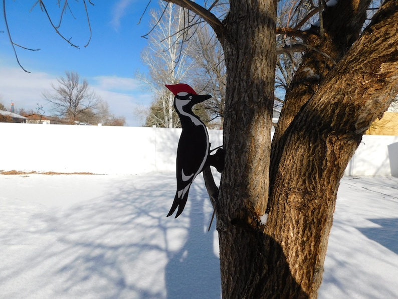 Wooden Woodpecker Yard Decor, Red-head Woodpecker Garden Accent - Etsy