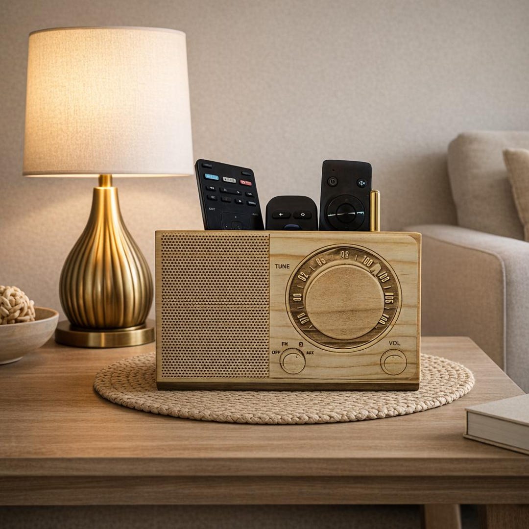 Remote Control Holder, Hand Crafted Remote Caddy, Desk Organizer ...