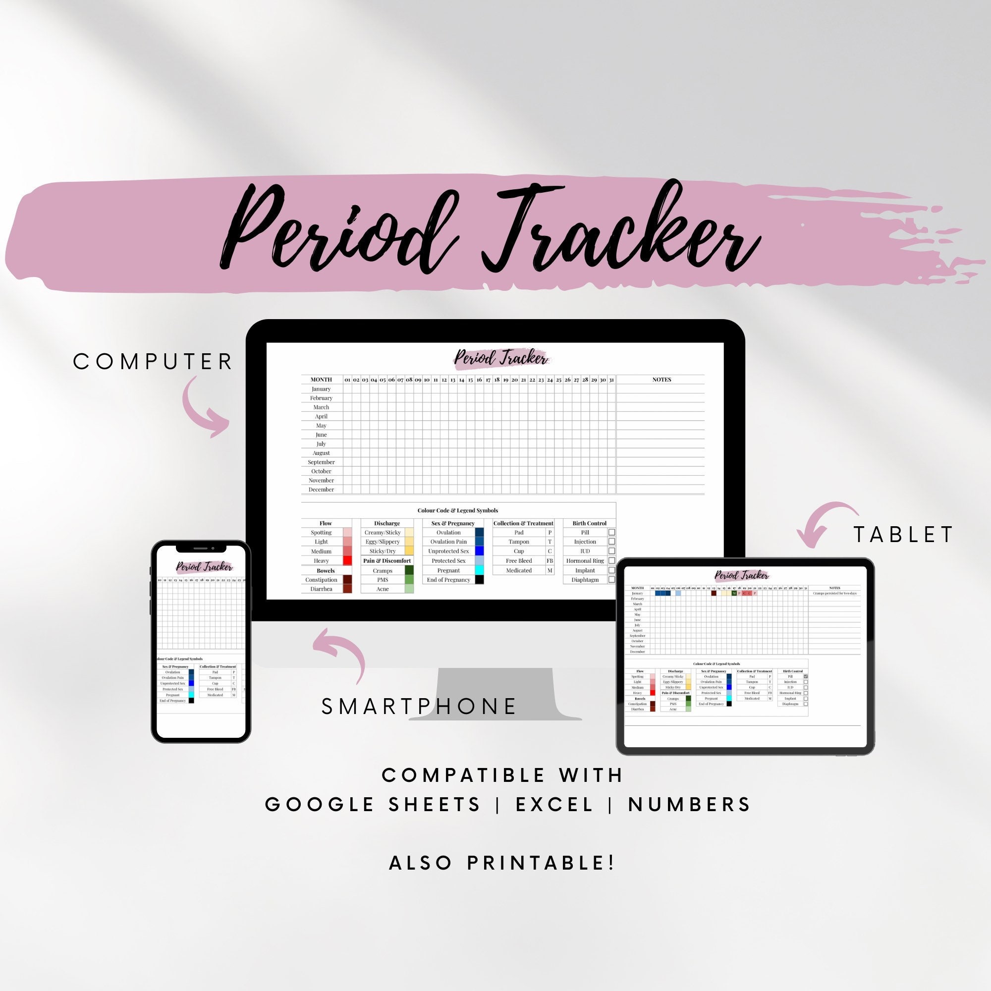 Period Tracker Spreadsheet – Privacy-focused Menstrual Cycle Tracker ...