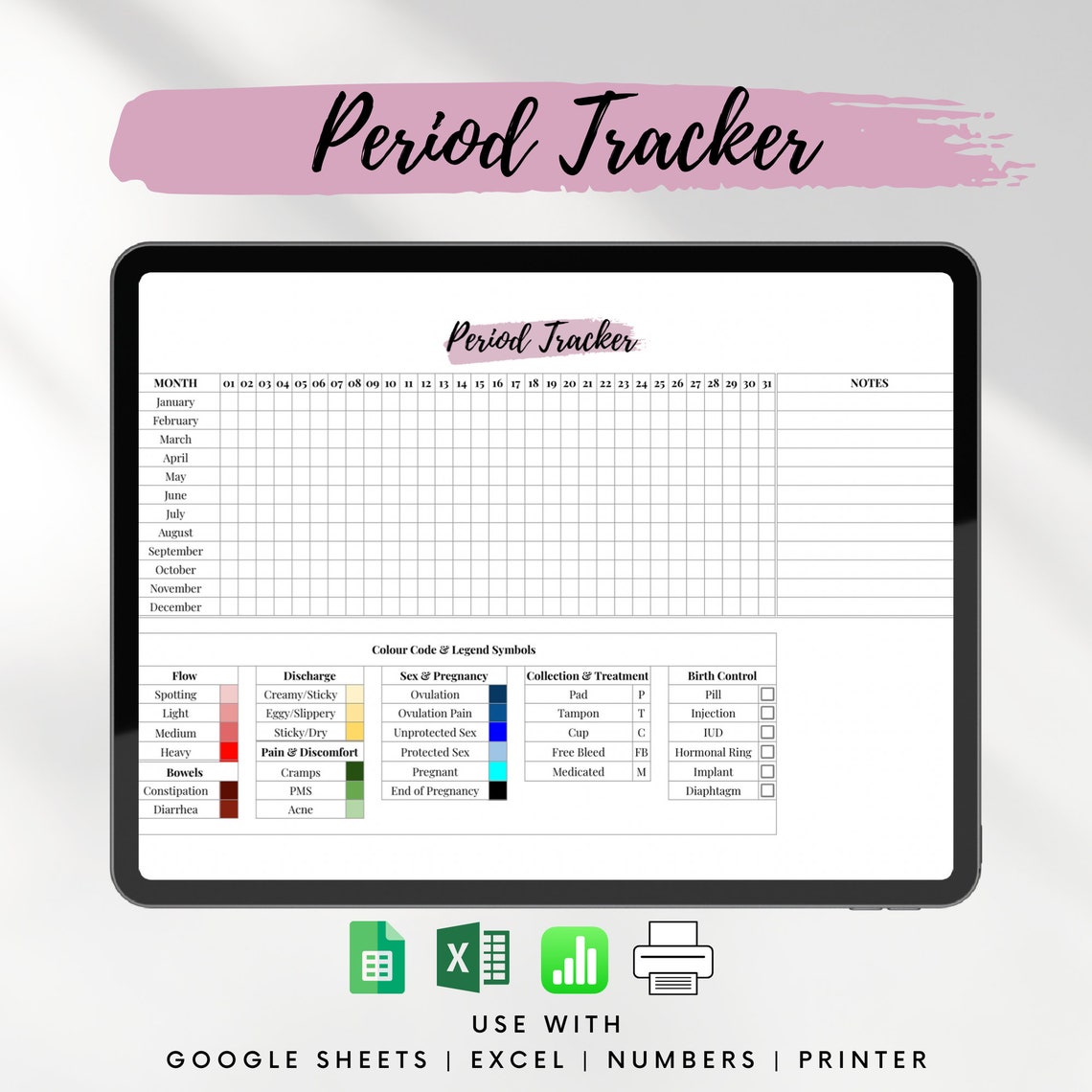 Period Tracker Spreadsheet – Privacy-focused Menstrual Cycle Tracker ...