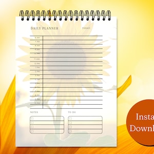 Sunflower Printable to Do List, Planner, Productivity, Tasks, List ...