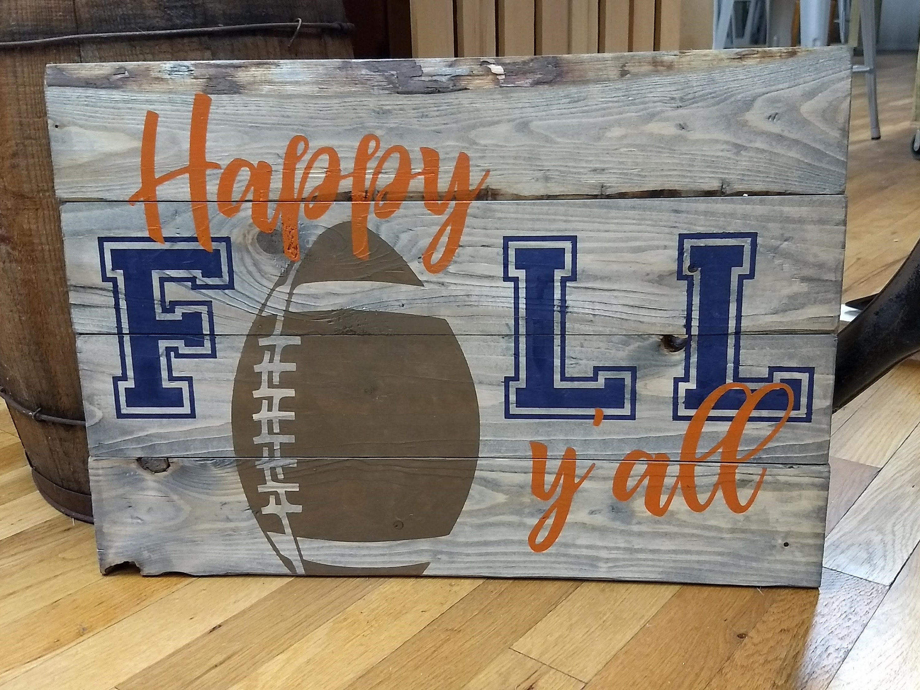 Happy FALL Y'all - FOOTBALL / Sports Fan / Digital Cut File/ Laser Cut ...