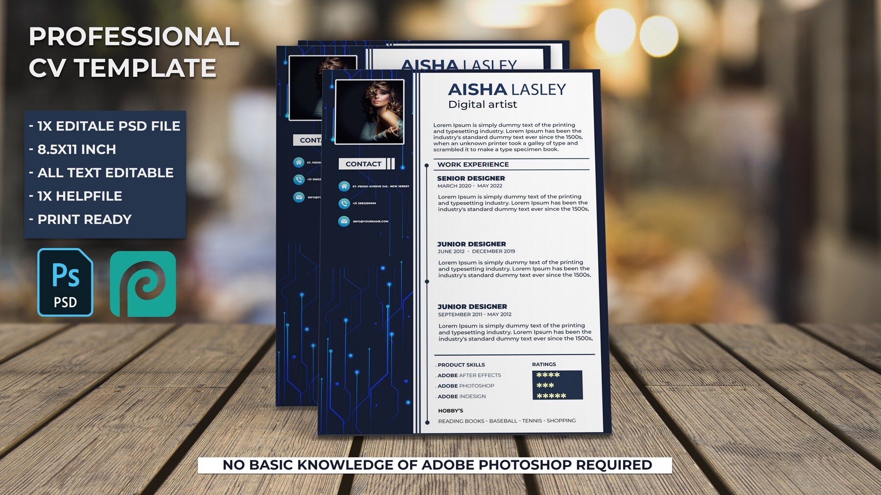 Professional Cv, Instant Download, Cv Template Professional, Cv ...