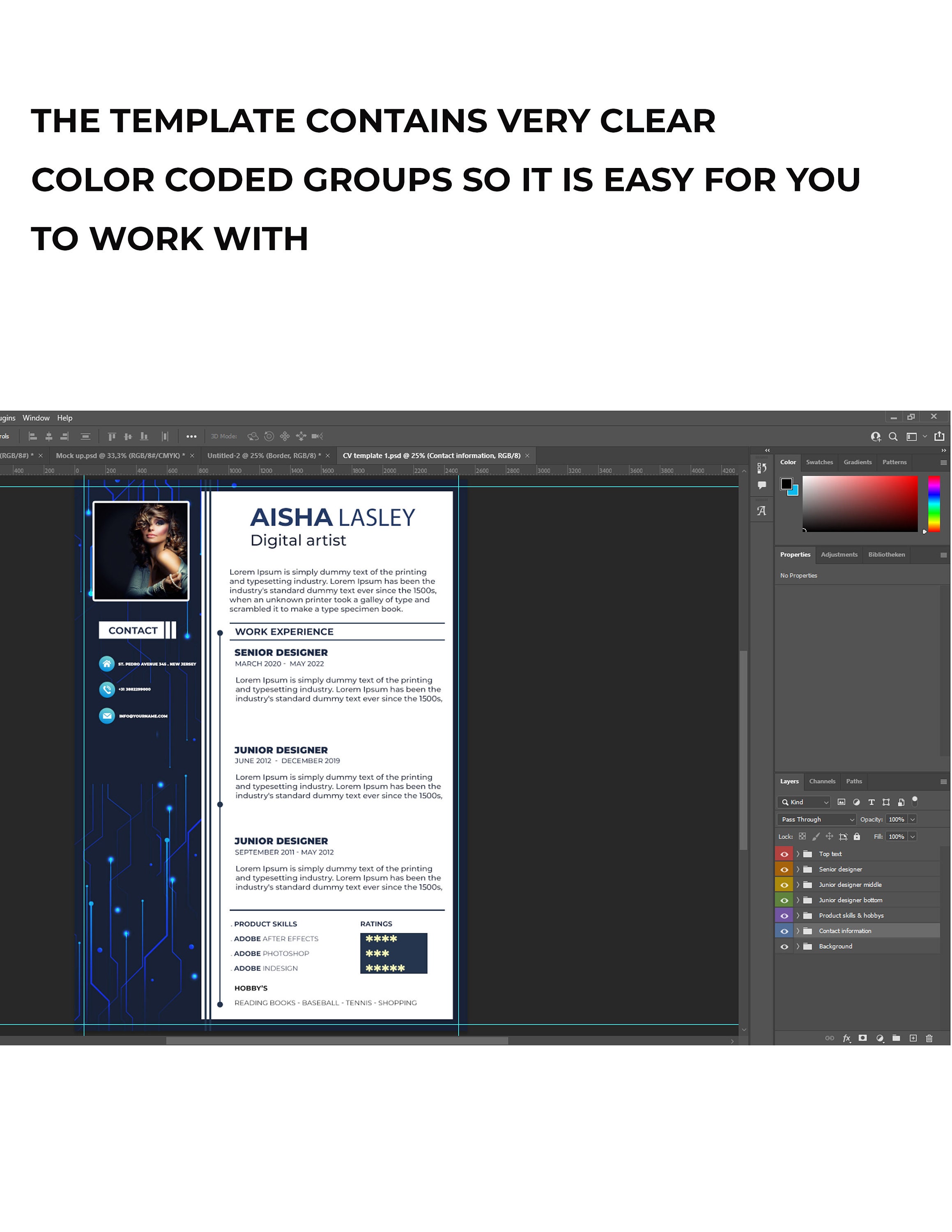 Professional Cv, Instant Download, Cv Template Professional, Cv ...
