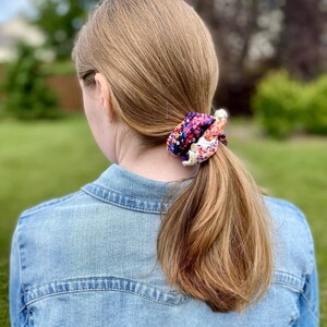 White Eyelet Scrunchie Lace Scrunchy Two Sizes Lace With Cute Green ...
