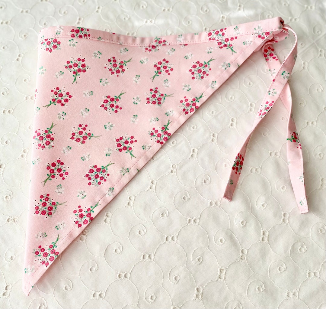 Pink Floral Bouquet Hair Bandana Cute Hairscarf Cottagecore Kerchief ...