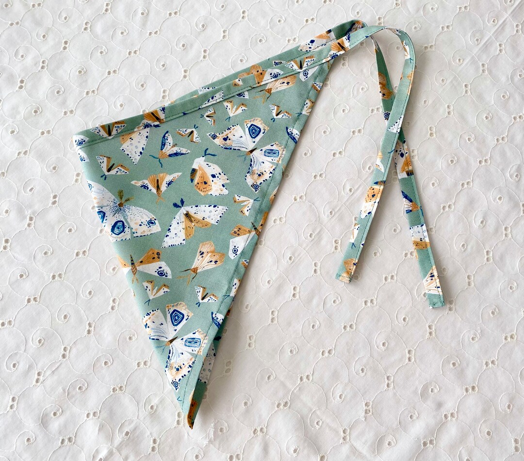 Moth Hair Scarf Headscarf Botanical Accessory Green Bandana Butterfly ...