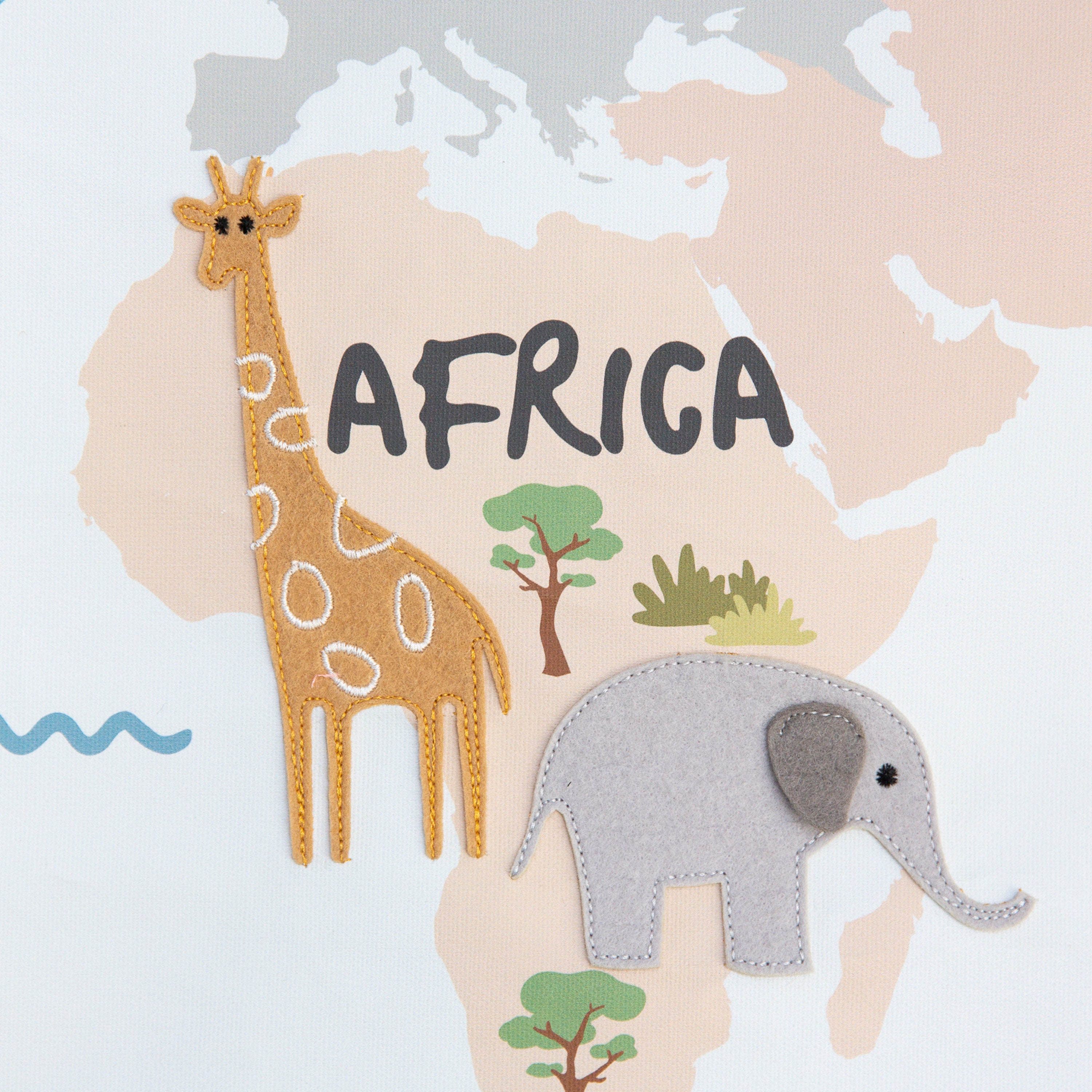 32 X 24 Inch Embroidered World Map Poster for Kids With Wood - Etsy