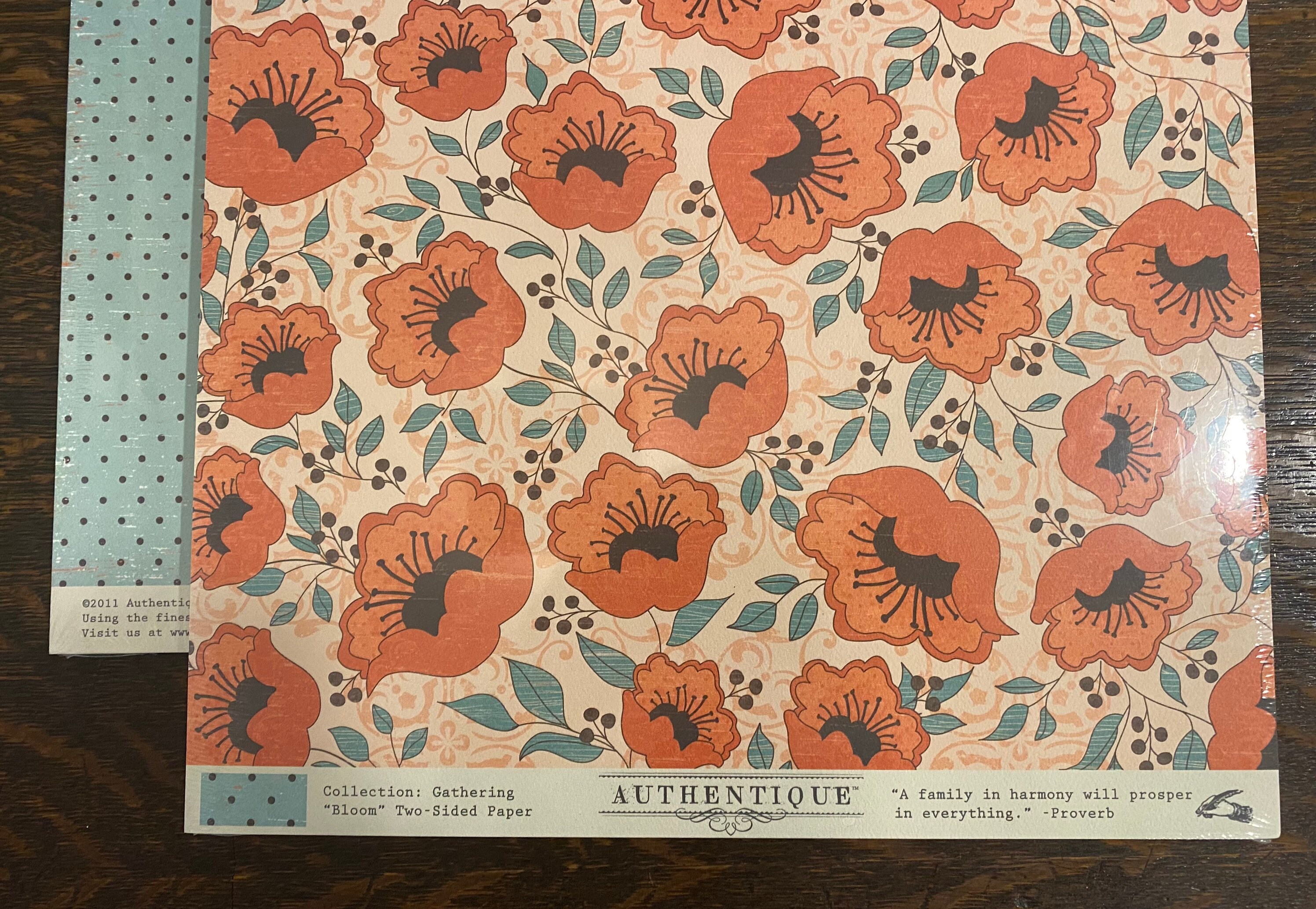 25 Pack Authentique Gathering Collection Bloom 12x12 Scrapbook Paper ...