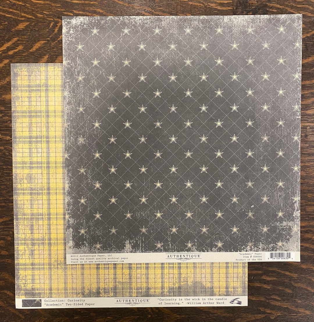 Authentique Curiosity Collection - Academic 12x12” Scrapbook Paper ...